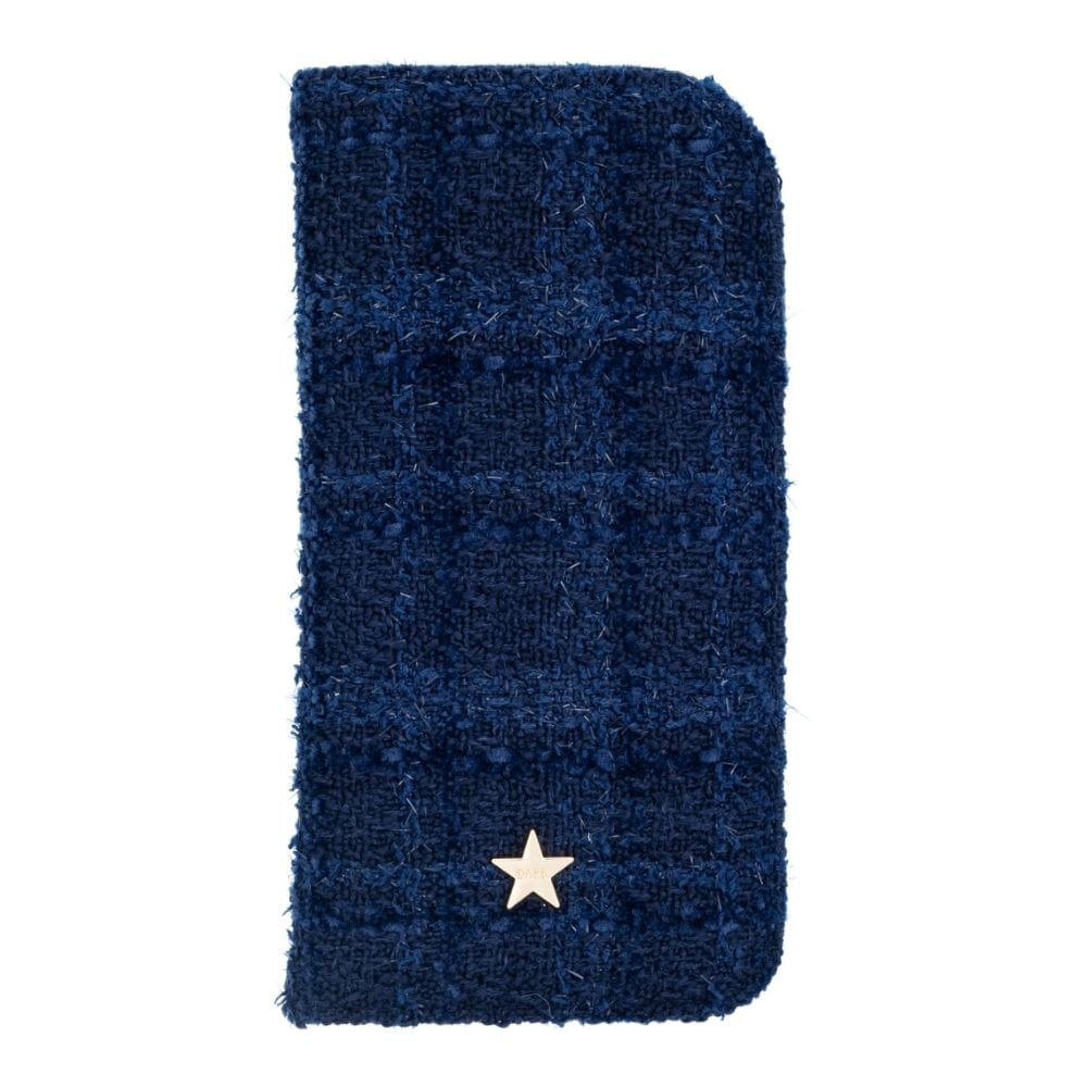 Dark Eyewear Case Dark Navy Blue Tweed
