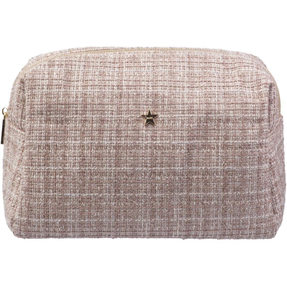 Dark Large Make-Up Pouch Warm Taupe Tweed